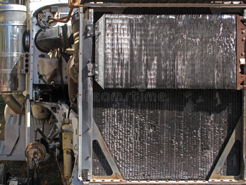 Old Big Truck Engine Radiator Stock Photo - Image of coils, diesel ...