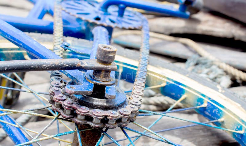Old bike chain stock photo. Image of pinion, rusty, detail - 42637152