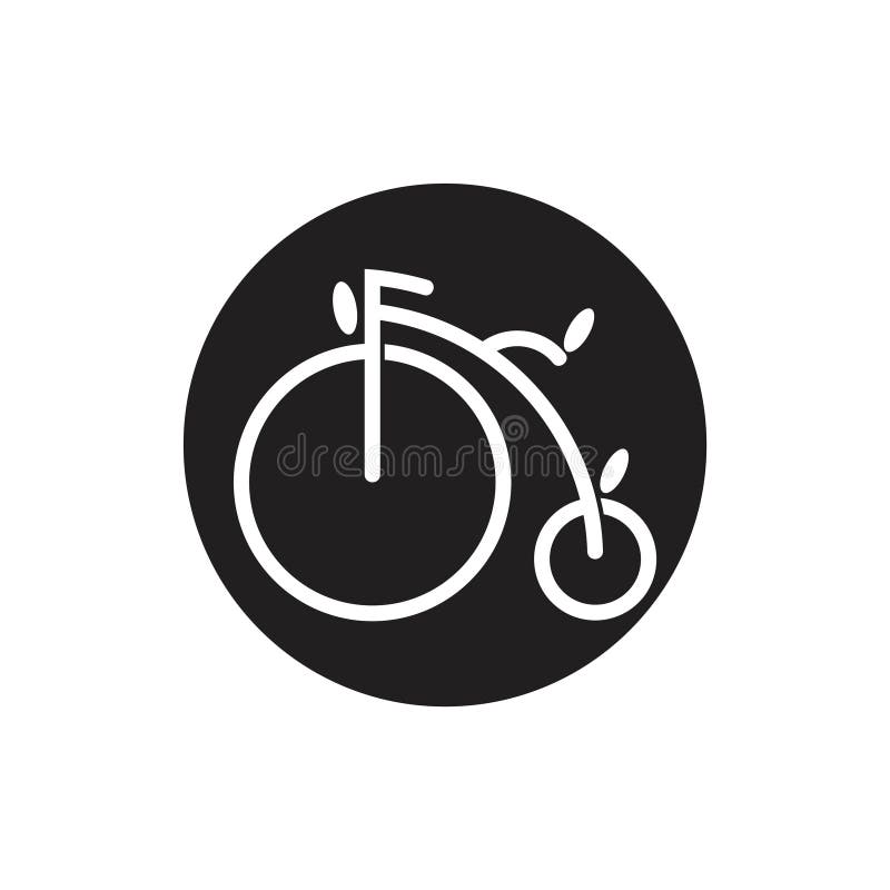 Old Bike Simple Circle Icon Vector Stock Vector - Illustration of ...