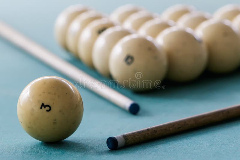 Old billiard balls stock image. Image of recreation - 121894883