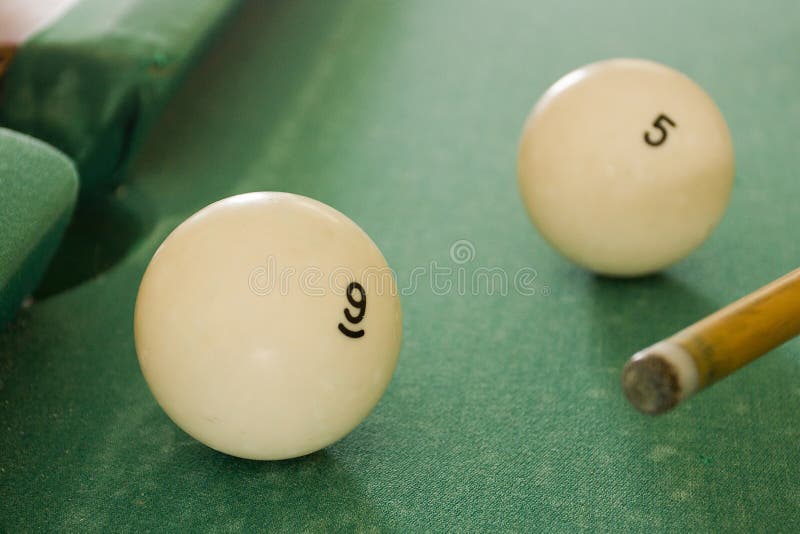 Old billiard balls stock photo. Image of indoor, pole - 115848086