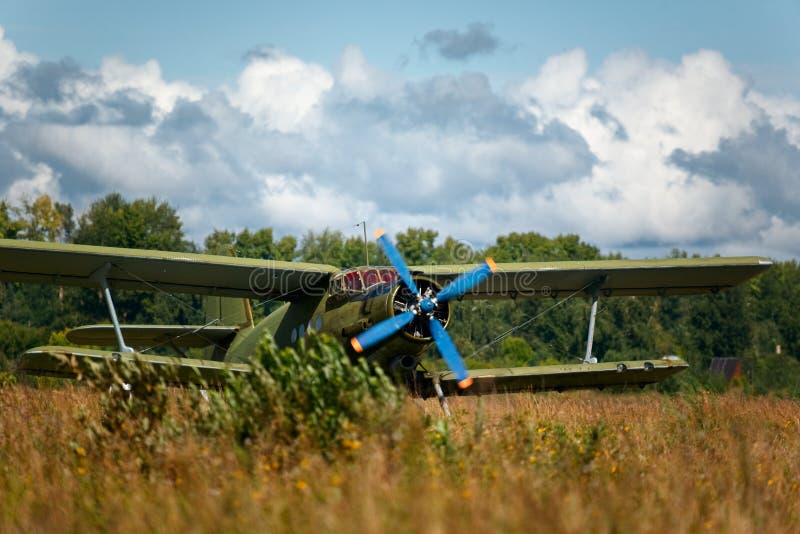 Old biplane stock photo. Image of biplane, transportation - 12717396