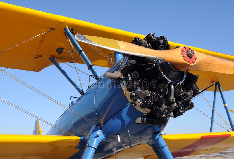 Yellow biplane stock photo. Image of colorful, vintage - 11713998