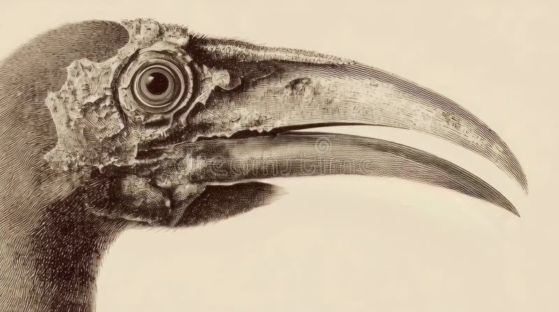 Old Bird Drawing Beak with Rough Texture Stock Video - Video of zoology ...