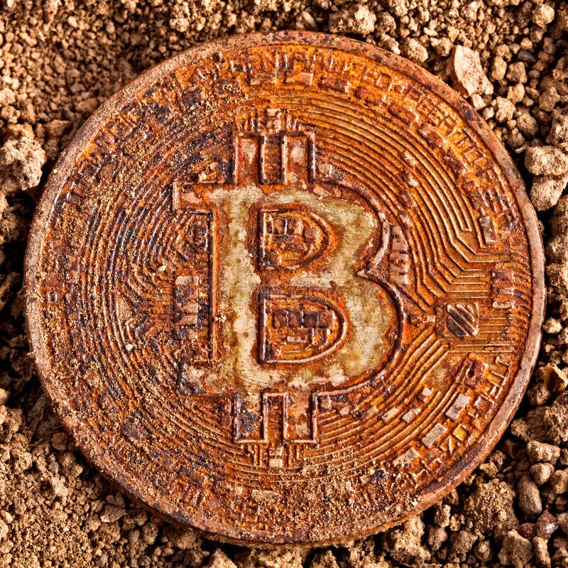 Old bitcoin on ground stock photo. Image of money, commerce - 90865300