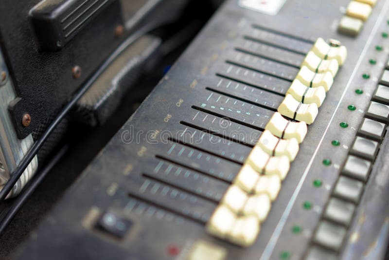 The Console Control Panel of a Large Hi-fi System. Audio Equipment ...