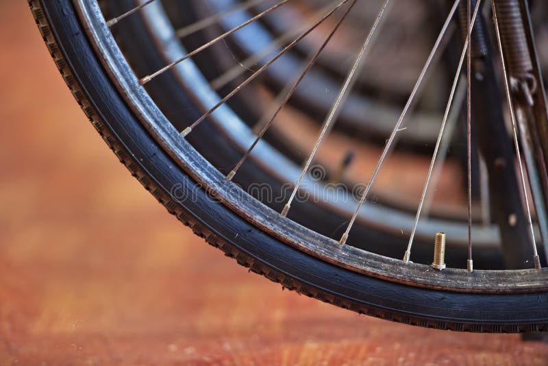 Old black bicycle wheel stock image. Image of tire, classic - 73851367