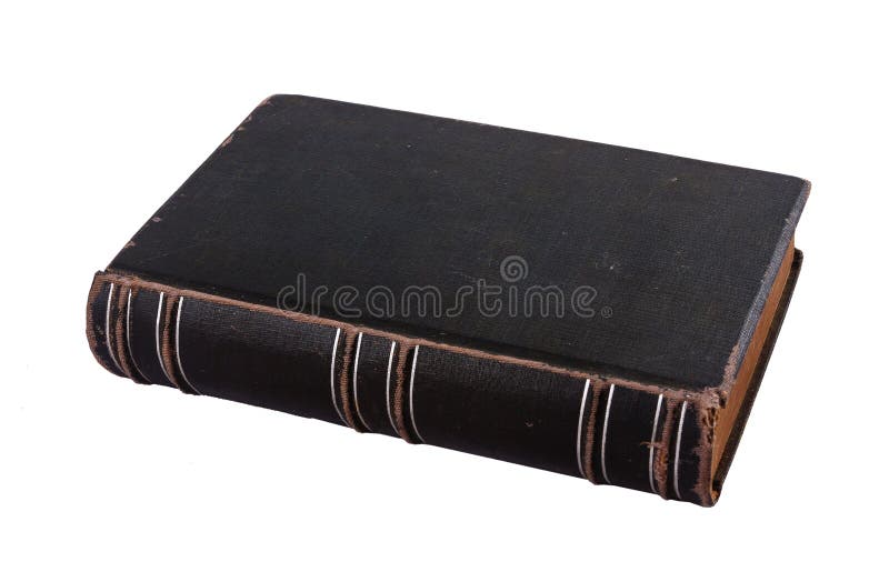 Old Black Book Isolated on a White Background. Stock Image - Image of ...