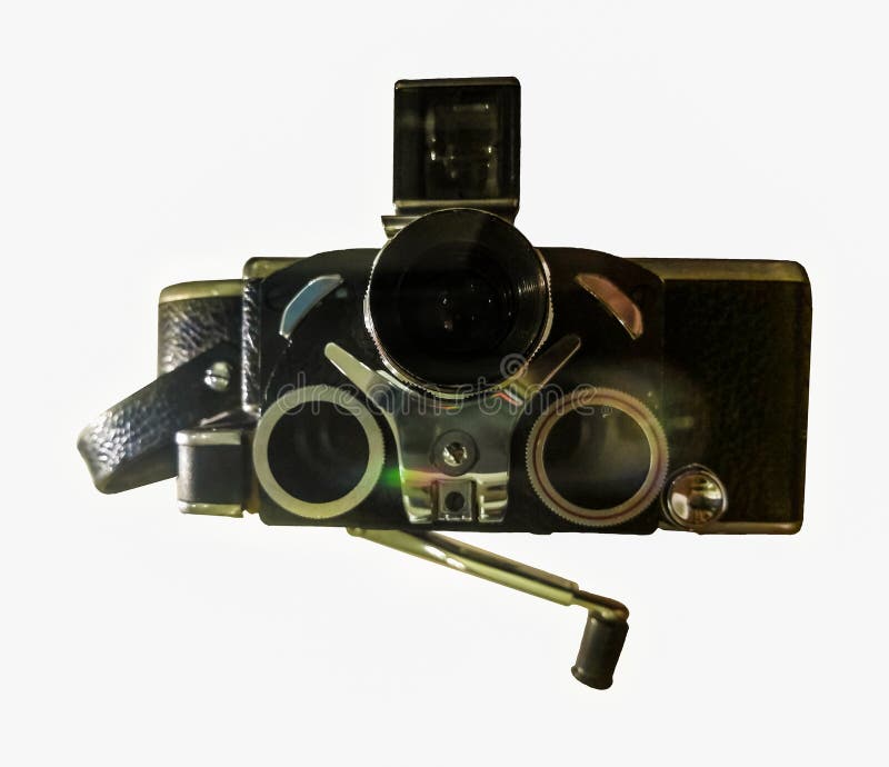 Old Black Camera on Black Background. Editorial Photo - Image of ...