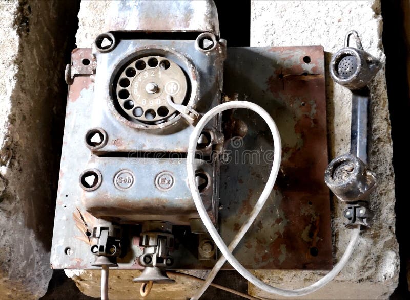Old, Black Factory Phone in an Abandoned Factory Stock Photo - Image of ...