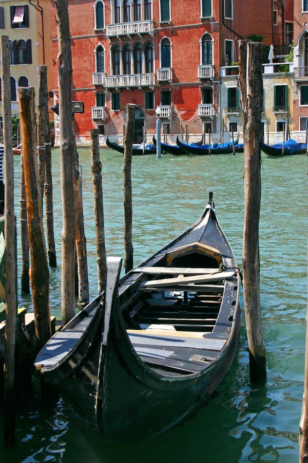 Old Black Gondola stock image. Image of canal, city, beautiful - 22830679