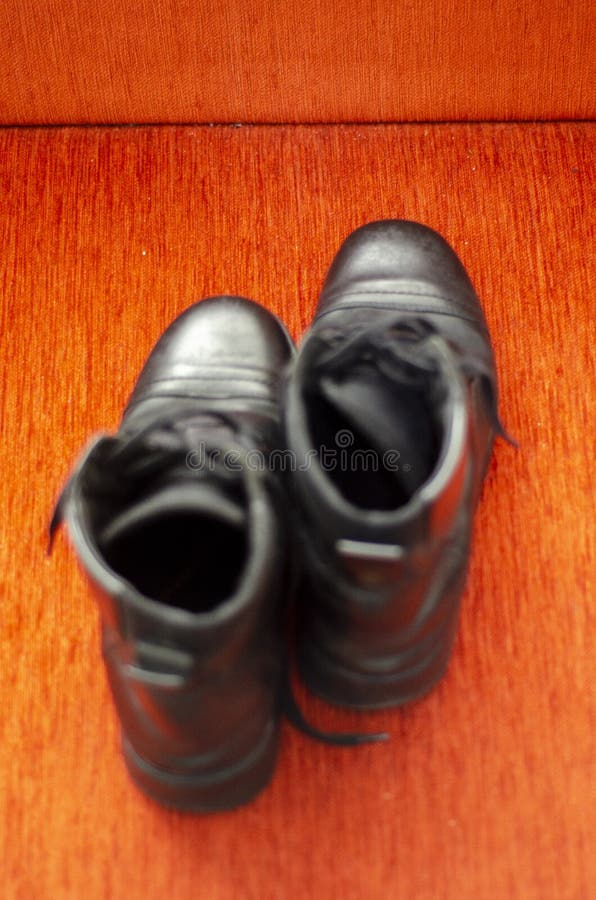 Old Black Leather Boots, Vintage Stock Photo - Image of cowboy, dirty ...