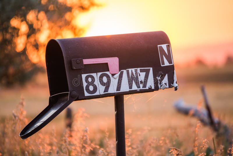 Old Mailbox in Rural Sunset Stock Image - Image of postage, mailbox ...