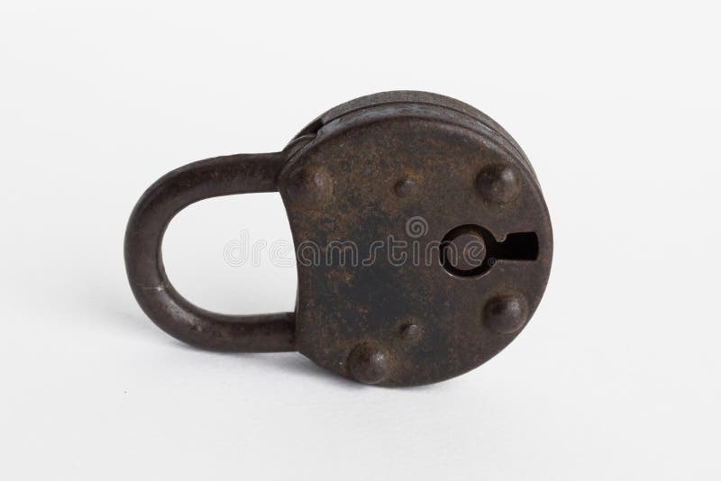Old Black Padlock / Black Lock Isolated on White Background Stock Photo ...