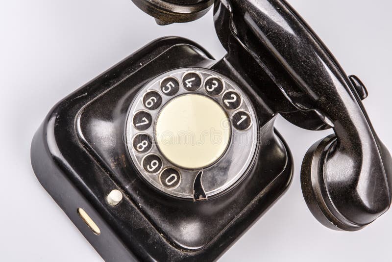 Old Black Phone with Dust and Scratches on Wooden Floor Stock Photo ...