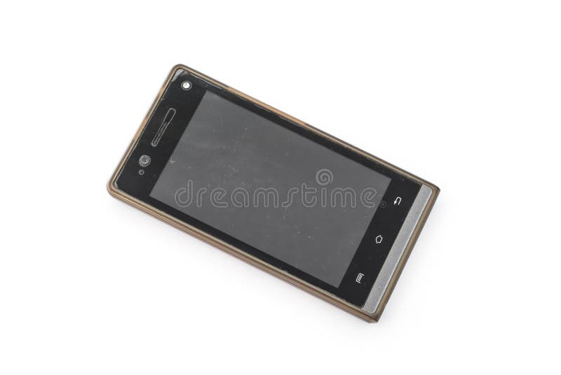 Old Black Rectangle Shaped Smartphone, Isolated Stock Photo - Image of ...