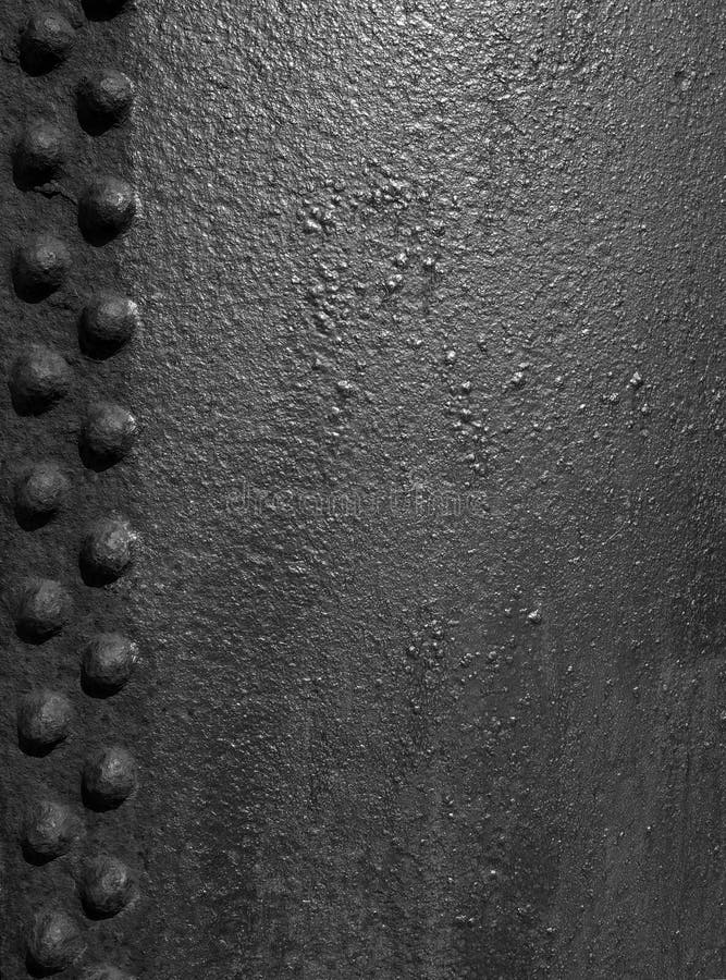 Old Rivets On Black Metal Plate Grunge Background Stock Image - Image ...