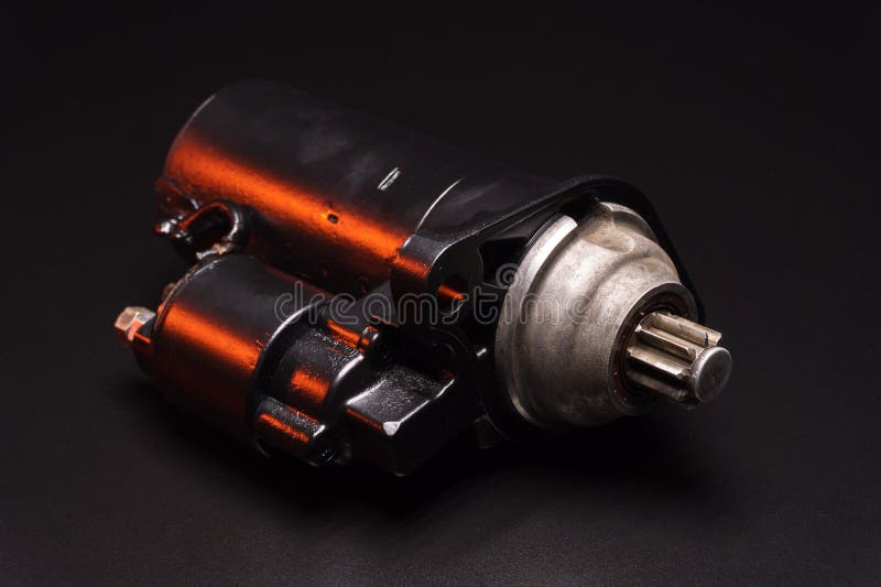 Old Black Starter for Starting Stock Photo - Image of equipment, energy ...