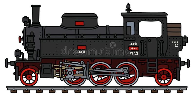The Old Red Tank Engine Locomotive Stock Vector - Illustration of steam ...