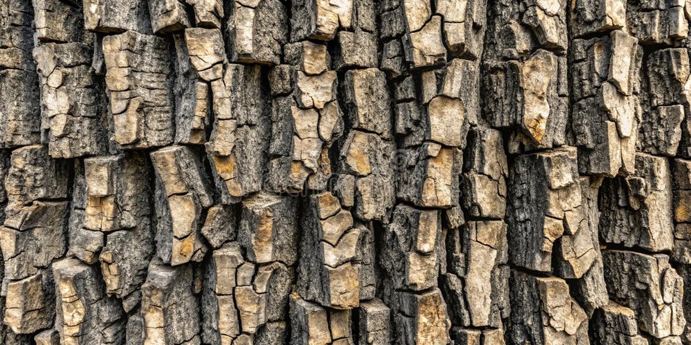 Old Black Tree Bark Texture Collage for 3D Mapping Stock Illustration ...