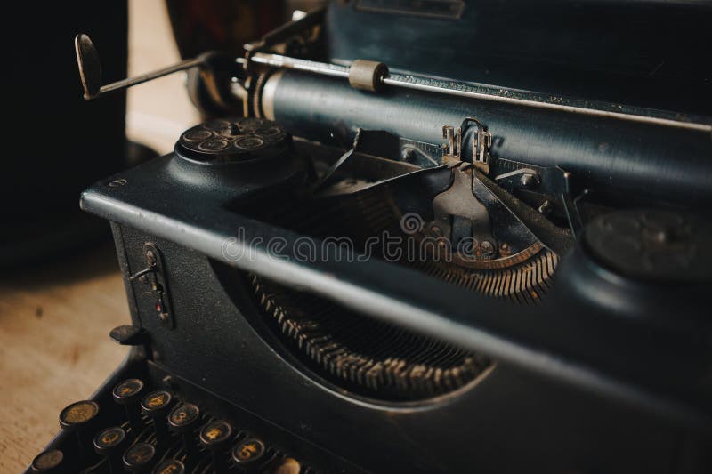 Old Black Typewriter Close Up Stock Photo - Image of typescript ...
