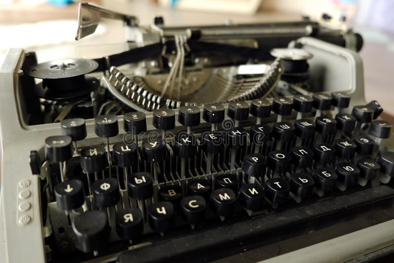 Old Typewriter Keys In Black & White Stock Image - Image of monochrome ...