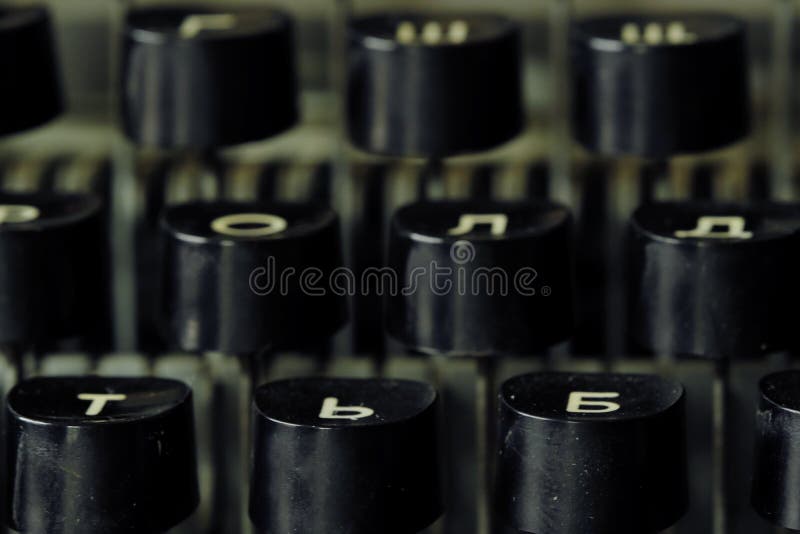 The Round Keys of an Old Typewriter Stock Photo - Image of mechanical ...