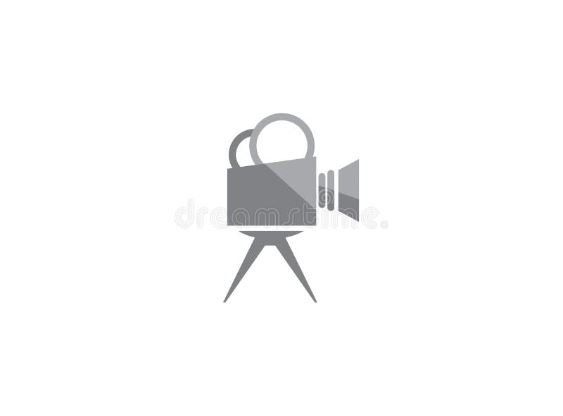 Old Black Video Camera with the Light on Recording for Logo Design ...