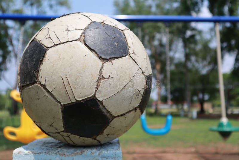 The Old Black and White Ball on the Back is a View of the Playing Field ...