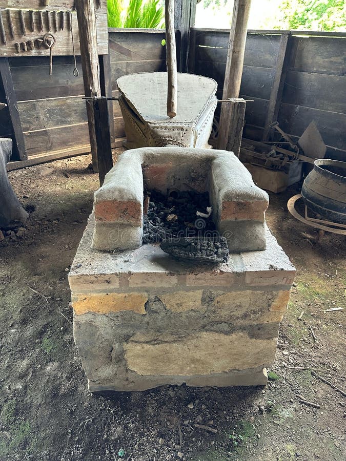 Old Blacksmiths Forge in a Craftsmans Workshop Stock Photo - Image of ...