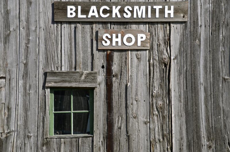 Old Blacksmith Shop Building Stock Photo - Image of sign, blacksmith ...