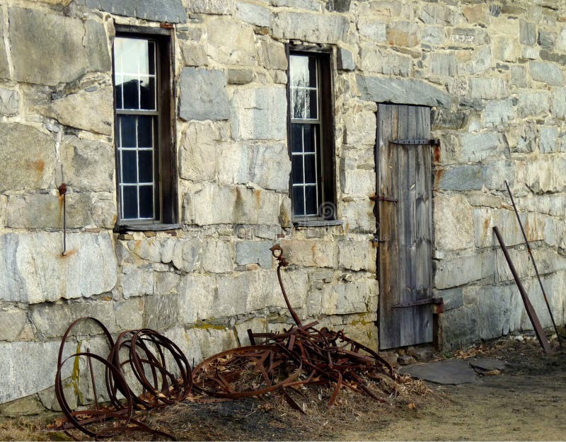 Old Blacksmith Stone Wall Facade Stock Photo - Image of history, wall ...