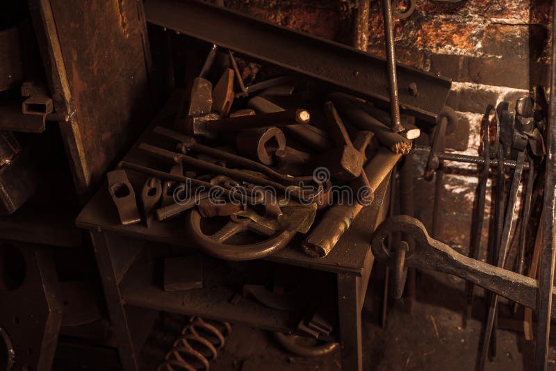 Old blacksmith tools stock photo. Image of used, steel - 67119538