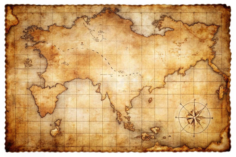 Old Blank Pirates Treasure Map Background Stock Illustration ...