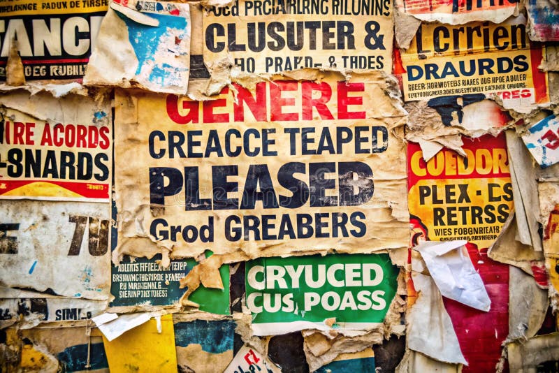 Old Blank Ripped Torn Posters Textures Backgrounds Stock Illustration ...