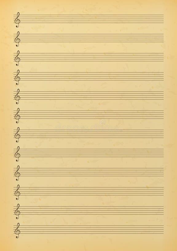 Old Blank Sheet Music Page. Music Paper with Empty Stave for Writing ...