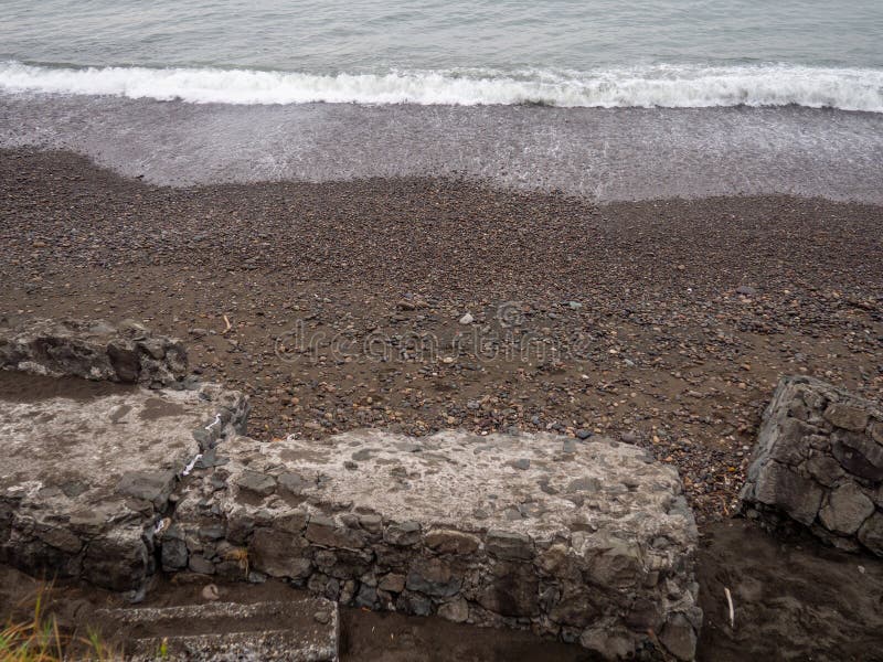 Old Blocks of Fortifications of the Coast. Concrete Structures on the ...