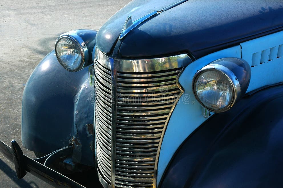 Old Blue Automobile stock photo. Image of grill, rare, retro - 94704