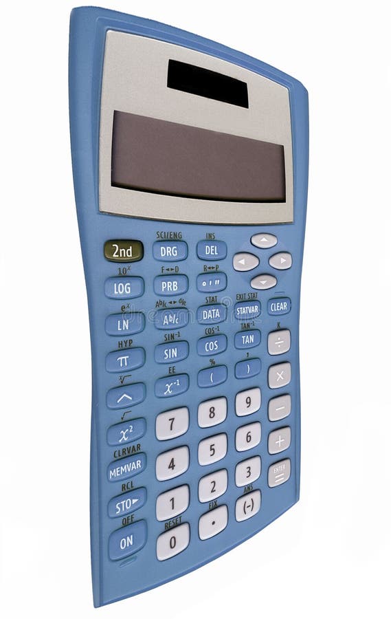 Old Blue Calculator on White Stock Image - Image of budgeting ...