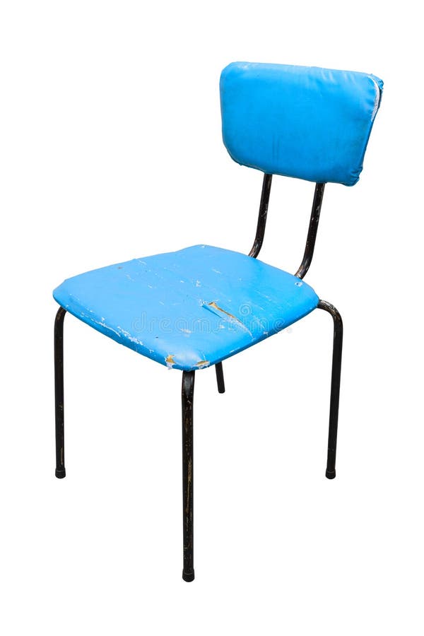 Old blue chair isolated stock photo. Image of decorating - 75306766