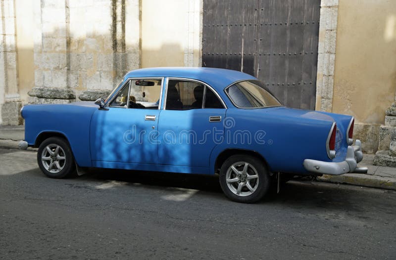 Old Blue Classic Car on the Streets of Matanzas Editorial Image - Image ...