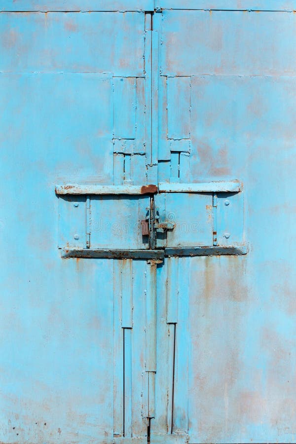 Old Blue Door with Padlock. Stock Photo - Image of iron, vintage: 277511780