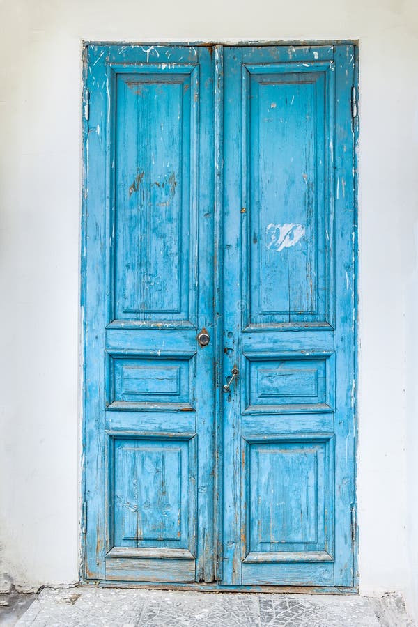 Blue double front door stock image. Image of bell, gateway - 49325875