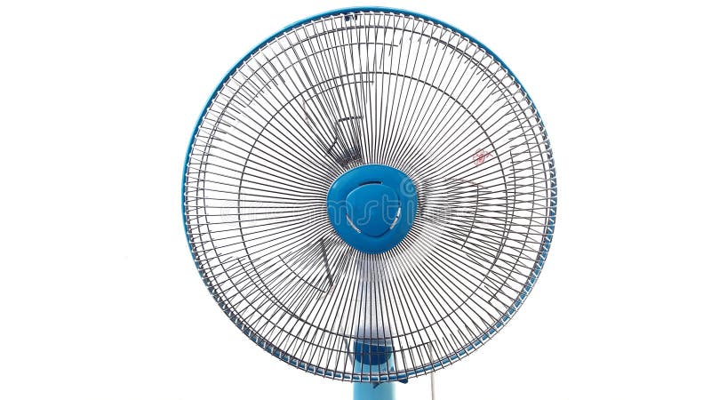 Old Blue Fan on a White Wall. Stock Photo - Image of vintage ...