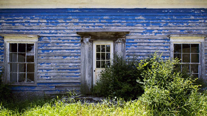 Old Blue House stock photo. Image of blue, door, landscape - 41389430