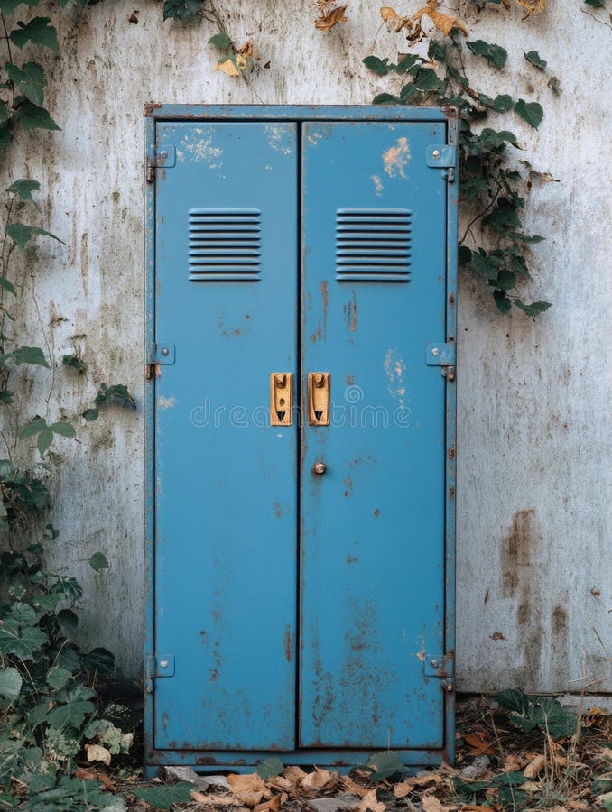 Old Blue Locker stock image. Image of locker, school - 380617585