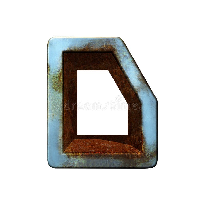 Old Blue Metallic Letter.Rusty Surface.3D Illustration.Art Font. Stock ...