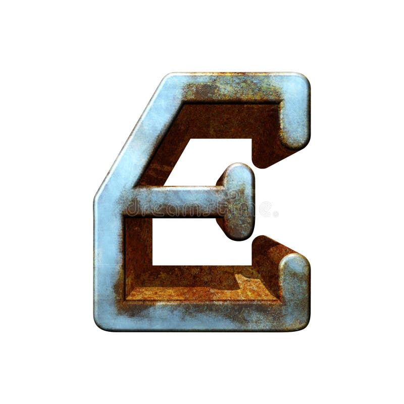 Old Blue Metallic Letter.Rusty Surface.3D Illustration.Art Font. Stock ...