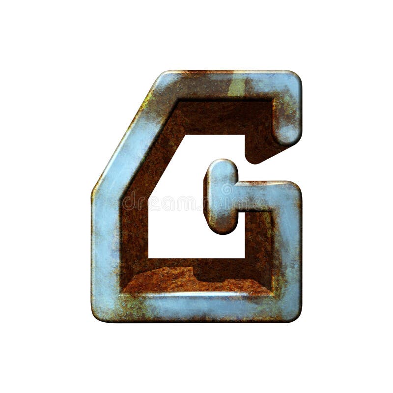 Old Blue Metallic Letter.Rusty Surface.3D Illustration.Art Font. Stock ...