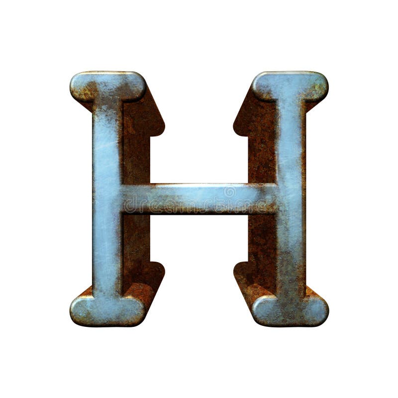 Old Blue Metallic Letter.Rusty Surface.3D Illustration.Art Font. Stock ...